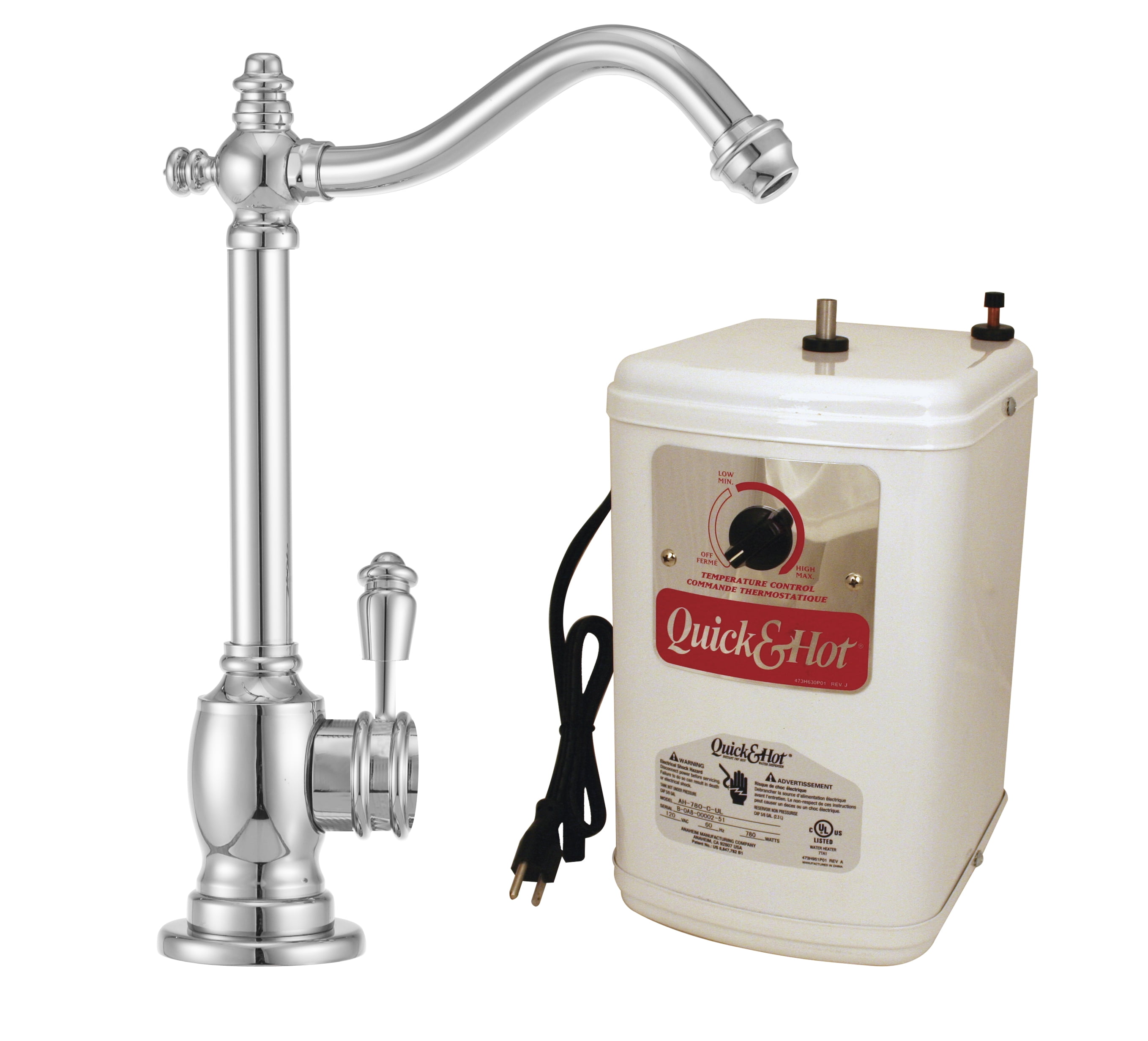 Westbrass Victorian 1-Handle Hot and Cold Water Dispenser Faucet with ...