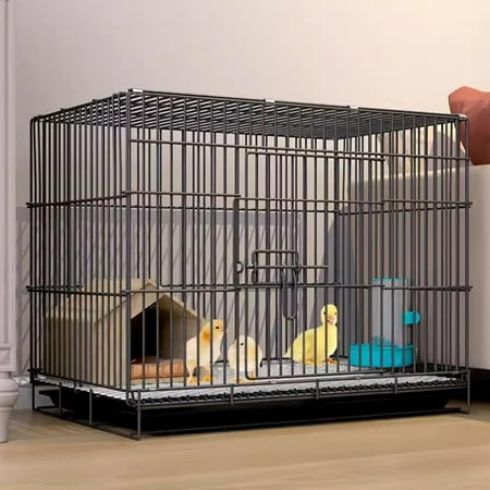 Chicken Cages Indoors with Tray, Metal Folding Poultry Cage Cat Cage ...