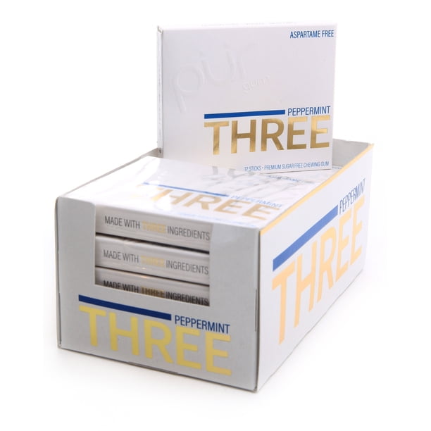 PUR Gum - THREE Premium Sugar Free Chewing Gum Spearmint - 10 Pack(s ...