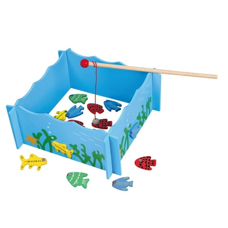 Fishing Game Playset - a fishing pool, 4 magnetic fishing rods and 20 ...
