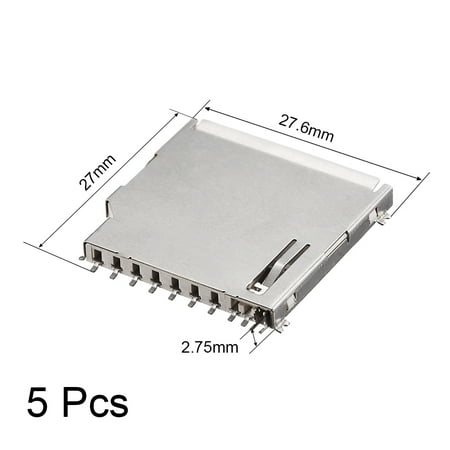 SD Memory Card Socket Long Body 11 Pin PCB Mount Connector 5pcs ...
