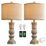 Oneach 3 Way Dimmable Table Lamp Set of 2 with USB Ports 24.75" Resin ...