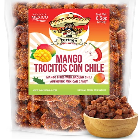 Authentic chili Mango Mexican candy Bites, Mango con chile Trocitos, A ...