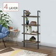 4 Shelf Open Wall Mount Bookcase, Stand Ladder Bookshelf with ...