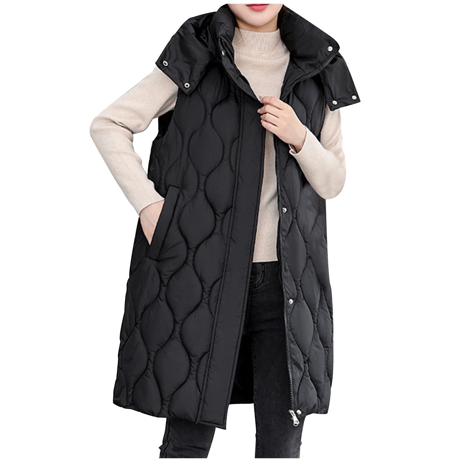 Click here for Jsaierl Long Puffer Vest For Women Sleeveless Padd... prices