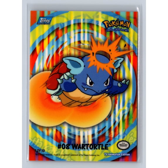 2000 Topps Pokemon TV Animation Stick-Ons Wartortle Holo #1 - Walmart.com