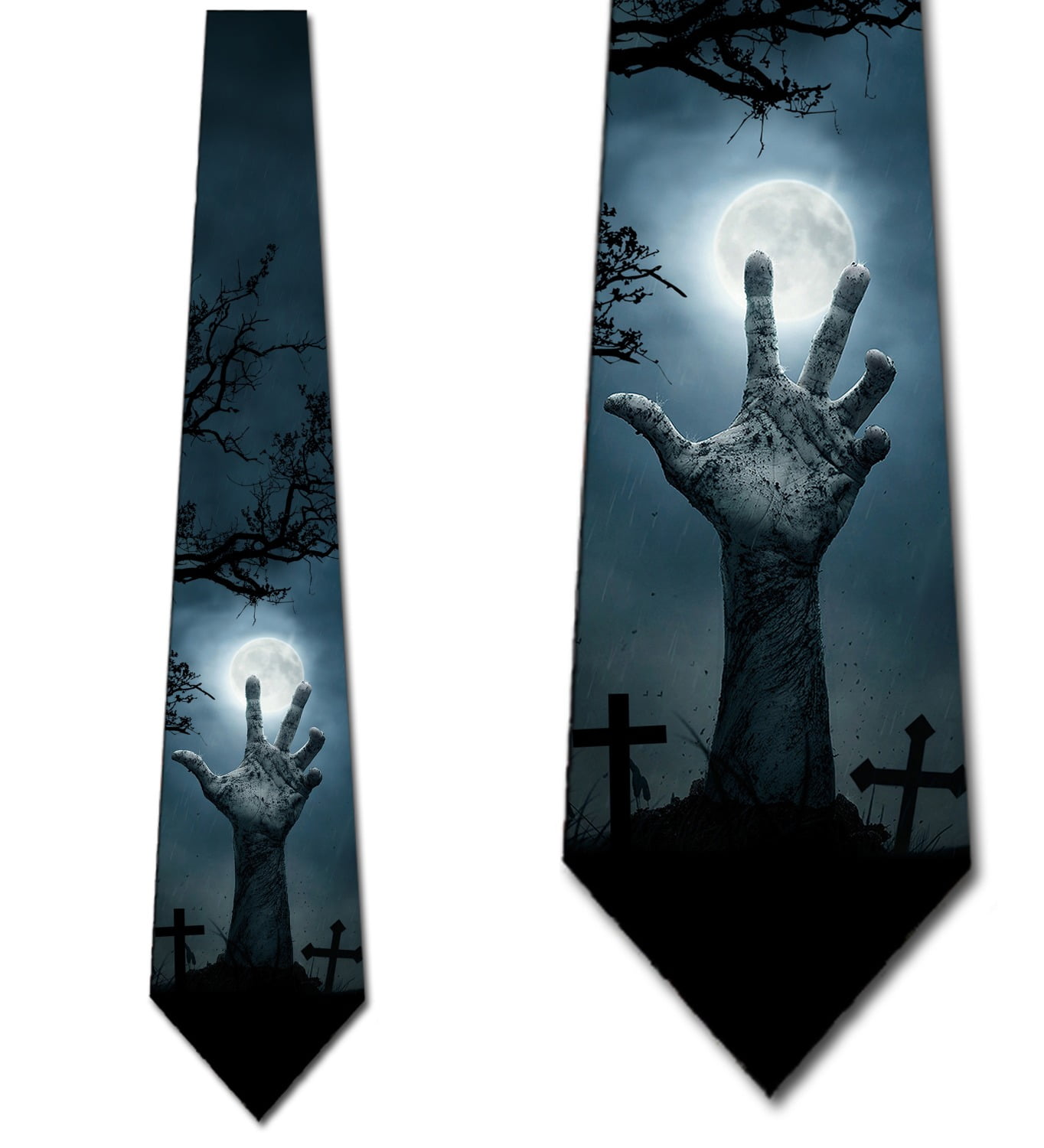 Zombie Ties Mens Scary Halloween Graveyard Neck Tie by Three Rooker ...
