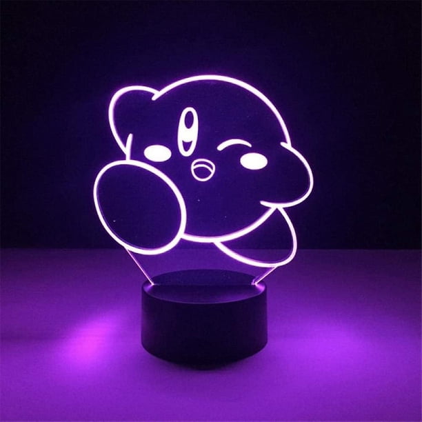 Lámpara de ilusión 3d Anime Kirby 3d luz de noche lindo juego de ...