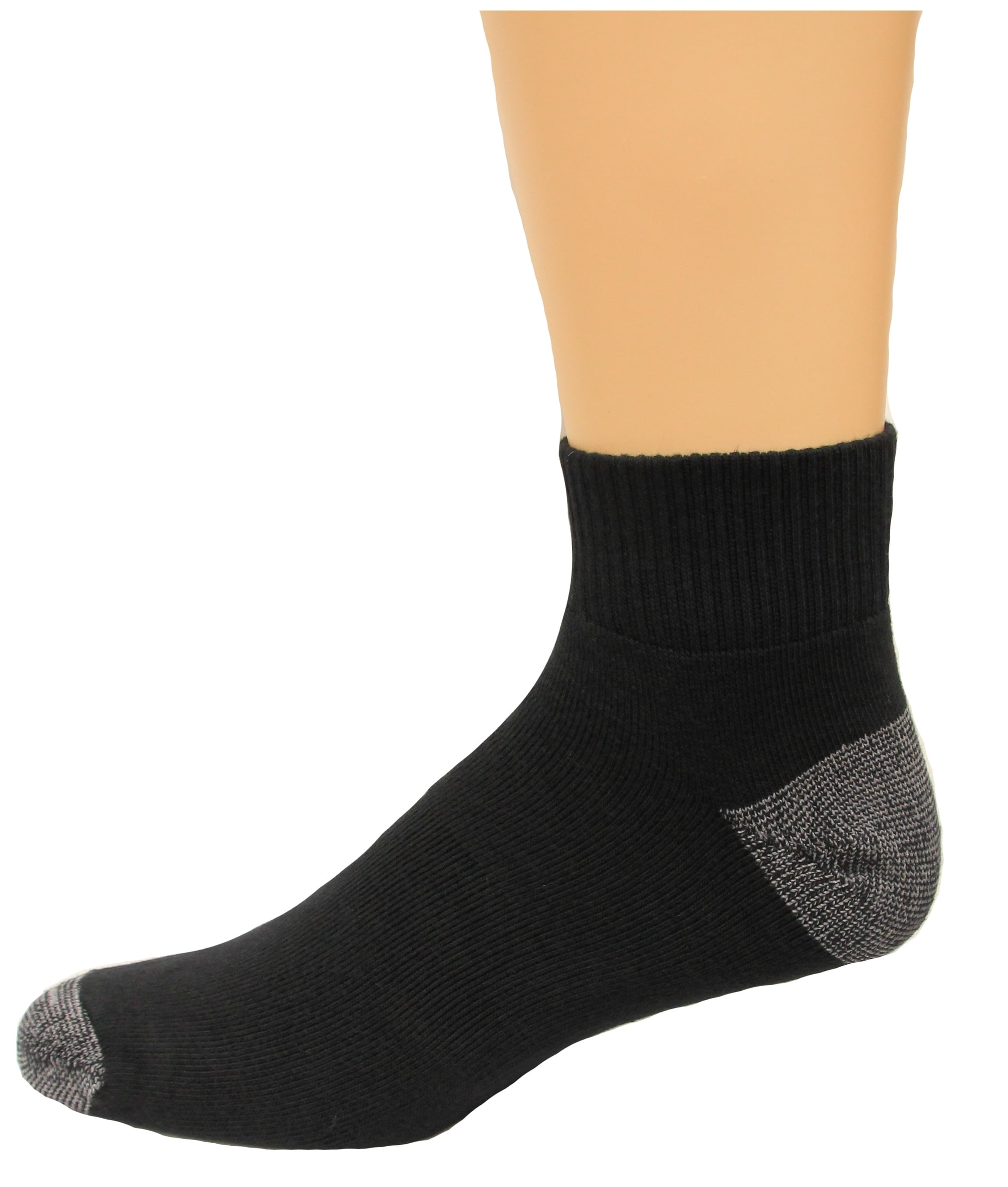 Carolina Ultimate Men's Quarter Work Socks 3 Pair, Black, Men's 9-13 ...