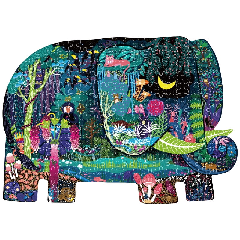 mideer Elephant Shaped Mosaic Art Jigsaw Puzzle 280 Pieces - Elephant ...