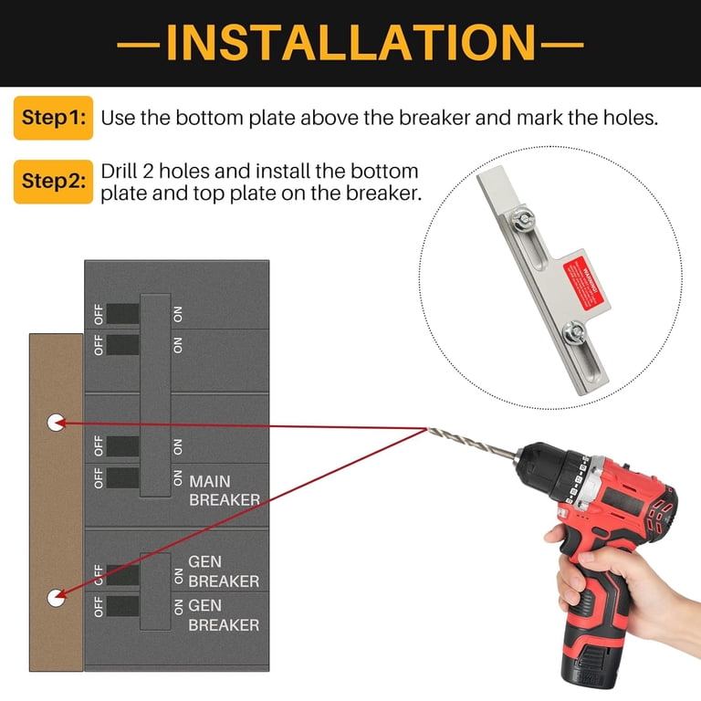 200 Amp Breaker Generator Interlock Kit For Square D Homeline 150-200 ...