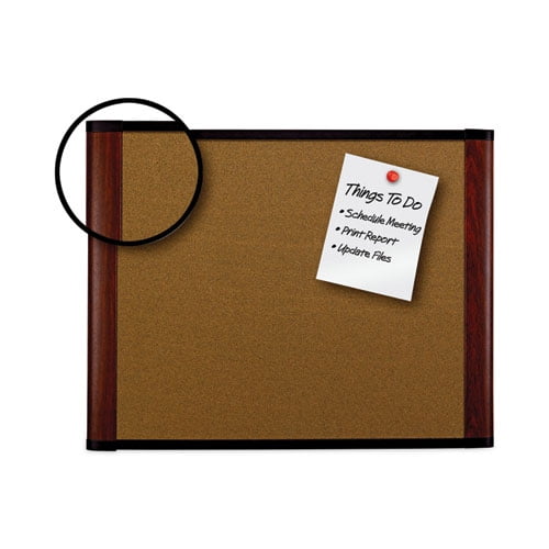 3M Cork Bulletin Board, 48 X 36, Aluminum Frame W/mahogany Wood Grained ...