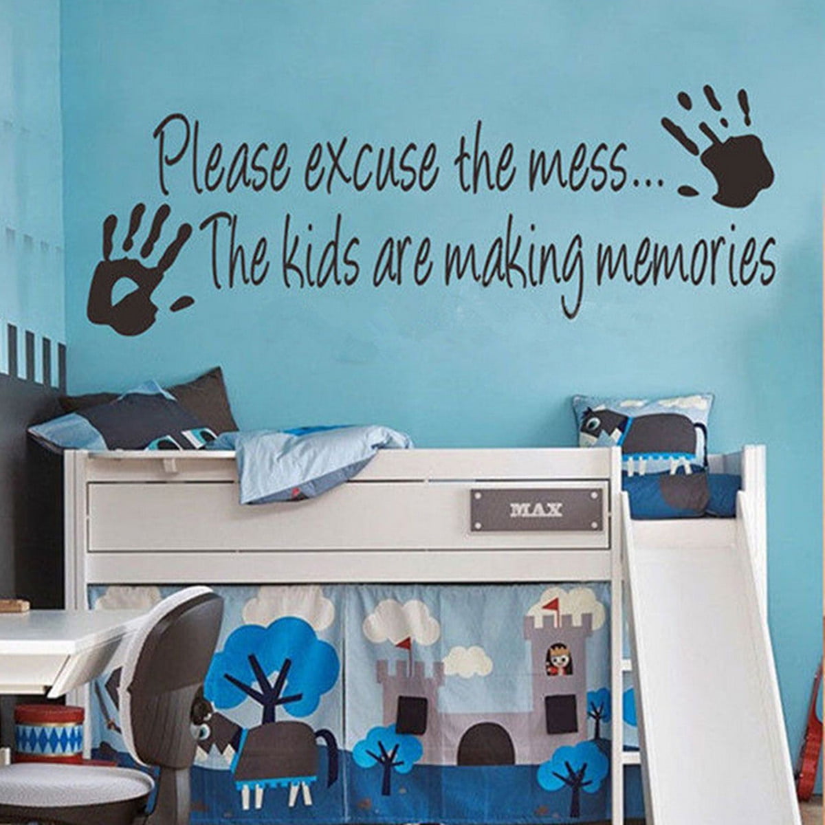 Please Excuse The Mess Words Decals Removable Home Vinyl Wall Sticker ...