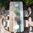 Abstract Beach Waves Fitted Rectangle Tablecloth 32" x 96" Retro Blue ...