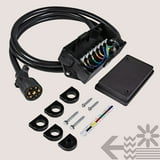 7-Port Trailer Wiring Junction Box w/ 8ft Cord [Steel Studs] [Stickers ...