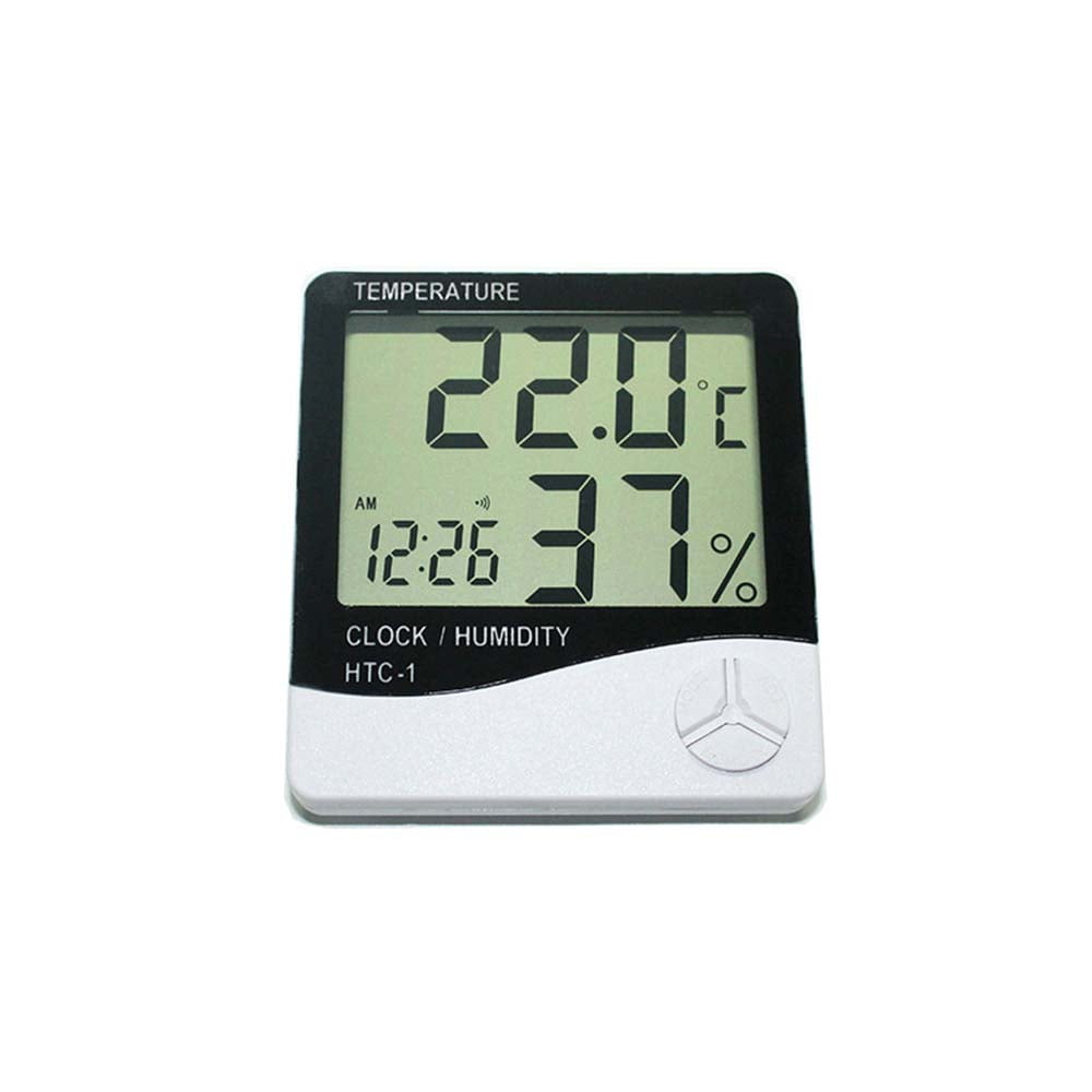 INTBUYING Thermometer Digital LCD Temperature Humidity Meter Alarm ...