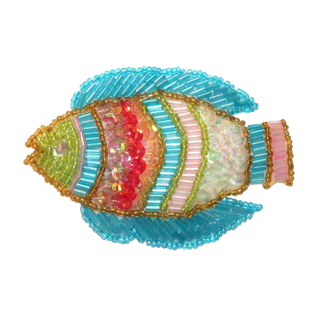 ID 8963 Striped Tropical Fish Patch Aquarium Ocean Sea Beaded Iron On ...