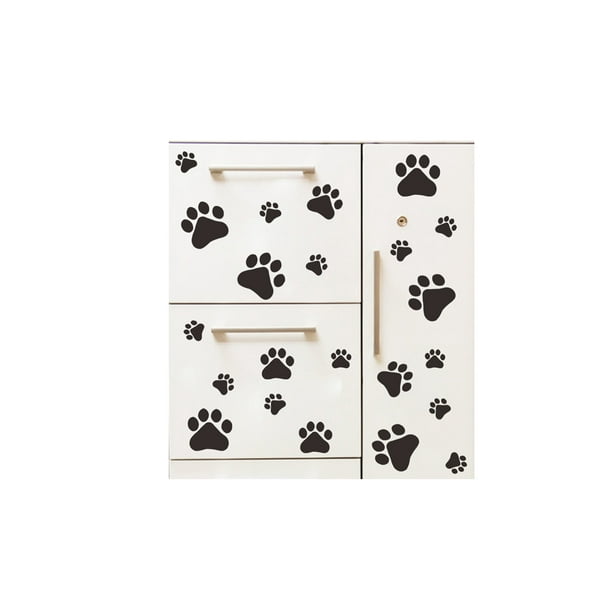 LINEL Black Vinyl Paw Print Decals Dog Cat Pawprints - Walmart.com
