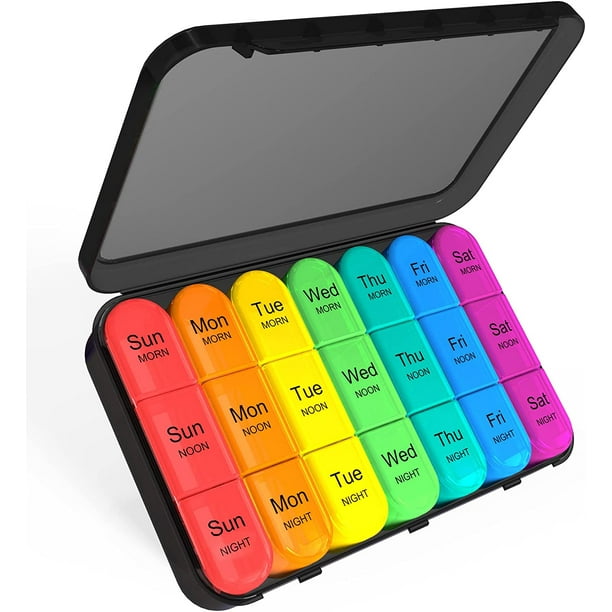 Zoksi Weekly Pill Organizer 3 Times a Day, Travel Pill Box Case 7 Day ...