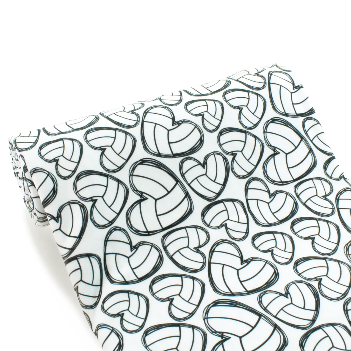 Volleyball Hearts DBP Fabric - Double Brushed Polyester 4 Way Stretch ...