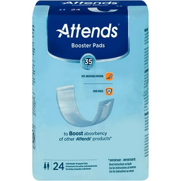Attends Adults Incontinent Care Absorbent Booster Pads, 192 Count ...
