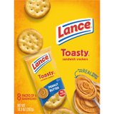 Lance Sandwich Crackers, Toasty Peanut Butter, 8 Individually Wrapped ...