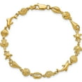 14K Yellow Gold Seashell Theme Bracelet (7.25 X 12) Made In Peru fb1143 ...