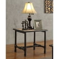 ACME Caitlin End Table, Rustic Oak and Black - Walmart.com