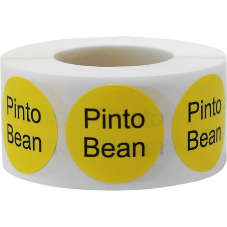 Pinto Bean Grocery Store Deli Food Yellow Labels | 1" Round - 500 Pack ...