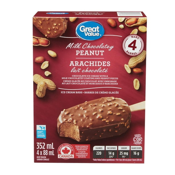 Great Value Milk Chocolatey Peanut Ice Cream Bars - Walmart.ca