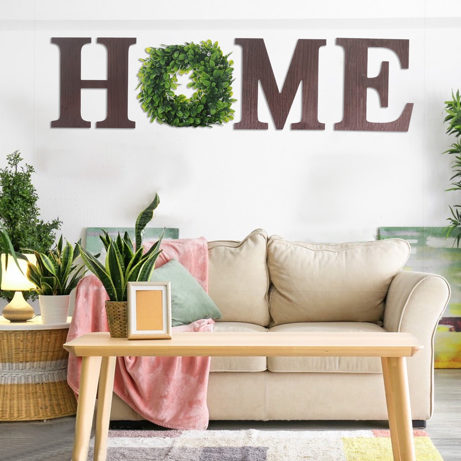 Wall Hanging Wood Home Sign With Artificial Letters Decorative Wall ...