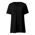Casual Short Sleeve Pocket Tee Solid Crew Neck Basic Top For Everyday ...