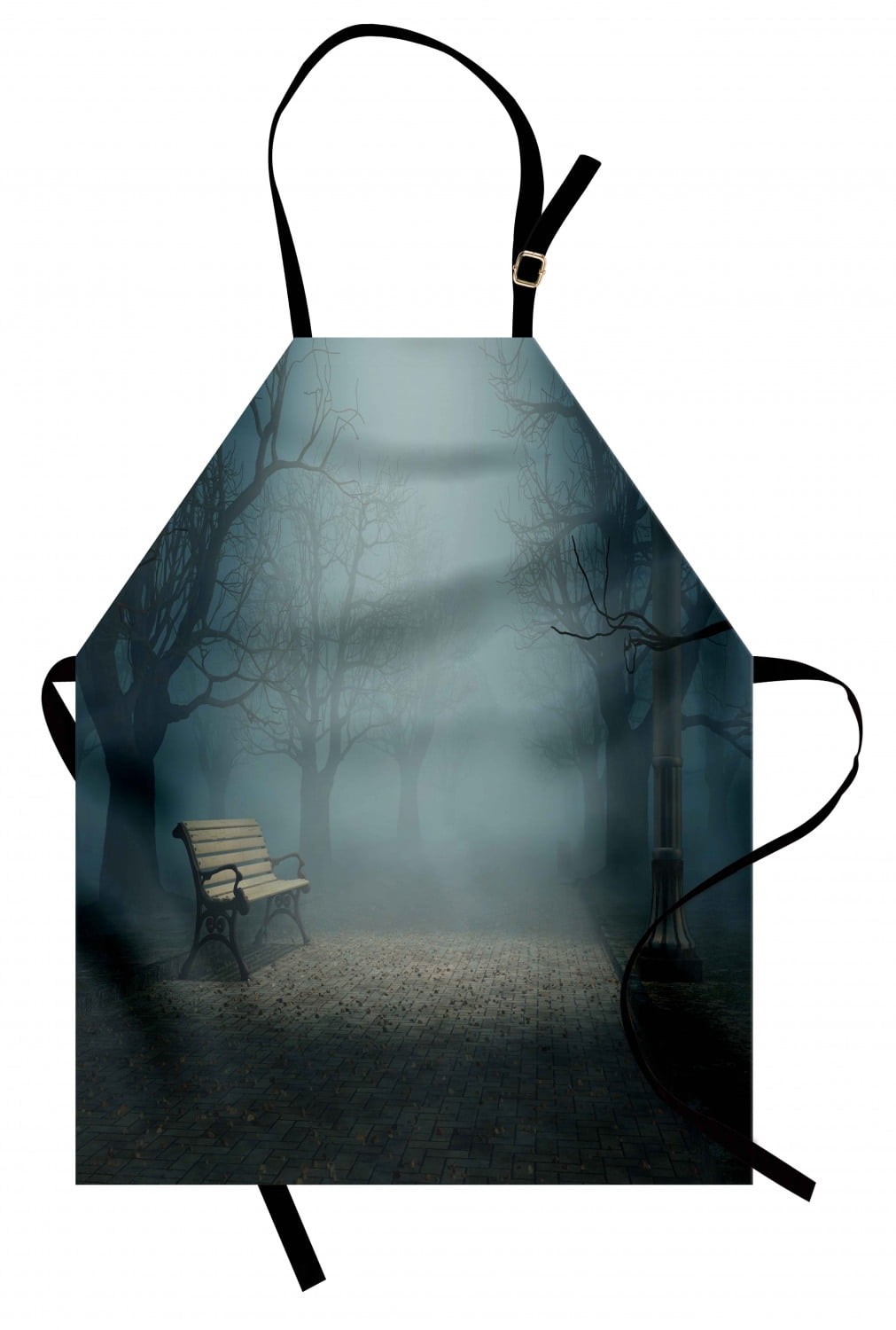 Forest Apron Bench in the Park on Dark Mysterious Night Scary Forest ...