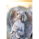 Alpine Angel Holding Heart Pebbled Garden Statue, 18 Inch Tall ...