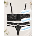 Ausing 3D Floral Lace Corset Lingerie Womens Sheer Bra And Panty Sets 2 ...