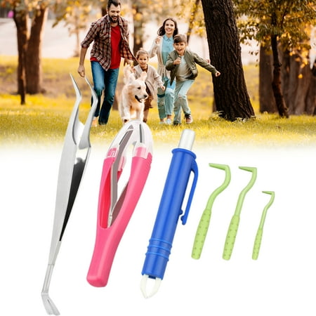 6PCS Tick Tweezers Professional Tick Hook Set Tick Remover Tick Tongs ...