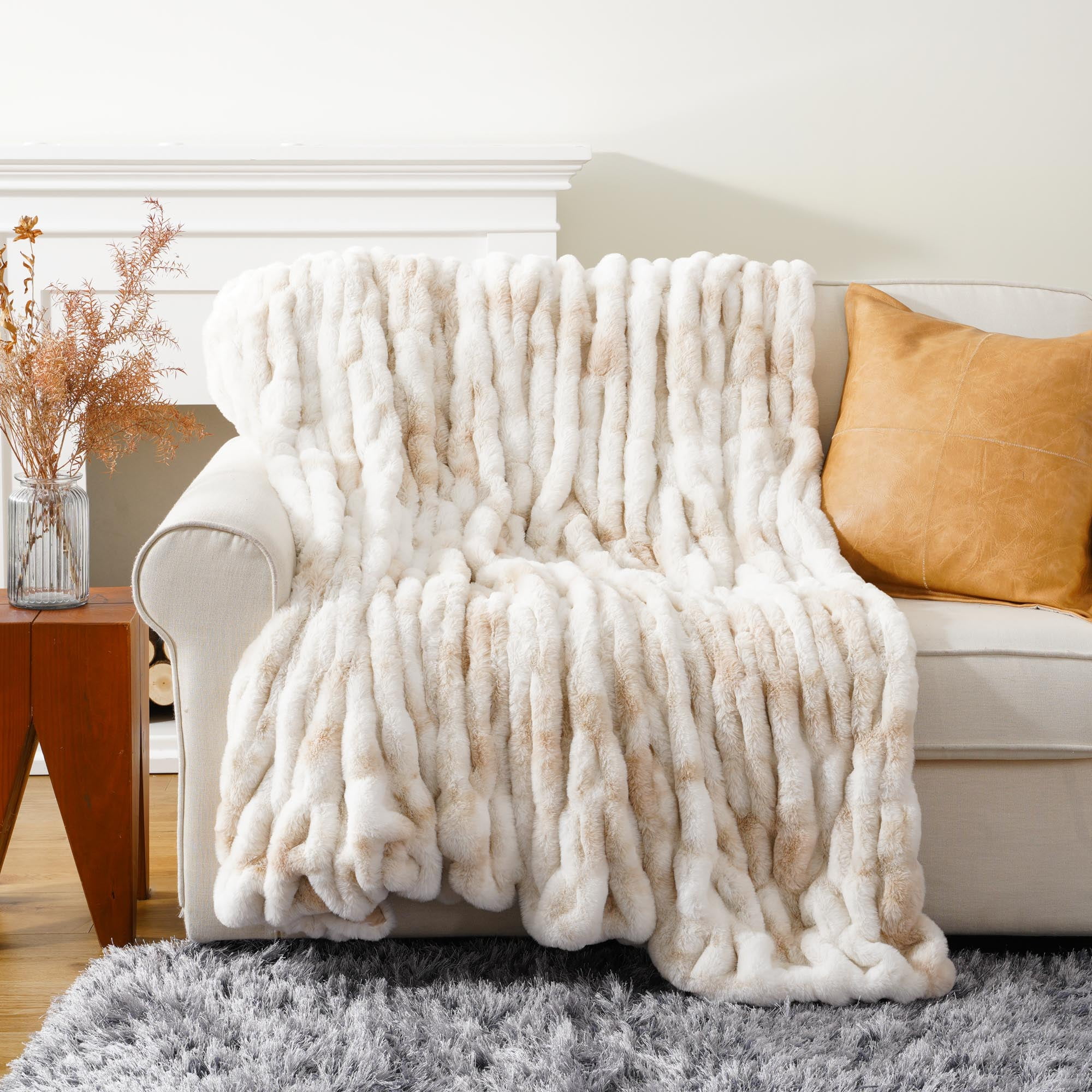 Click here for Battilo Home Battilo Ruched Luxury Faux Fur Throw... prices