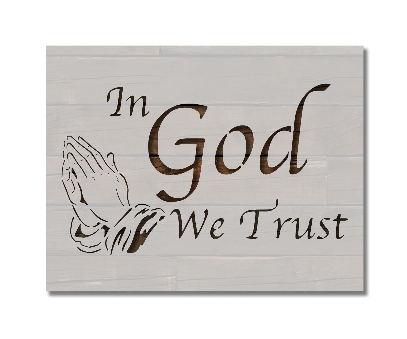 In God We Trust Praying Hands Stencil Template Reusable 11 x 8.5 Inches ...