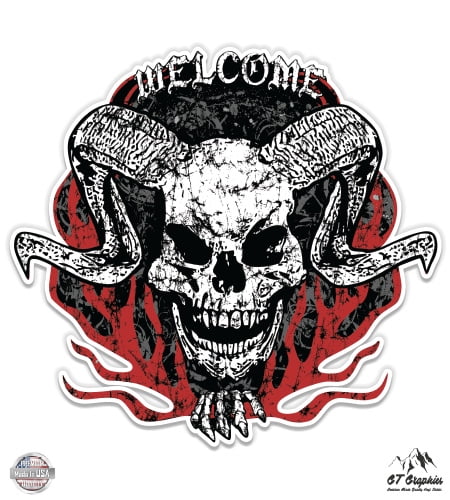 Satan Welcome - 3" Vinyl Sticker - For Car Laptop I-Pad Phone Helmet ...