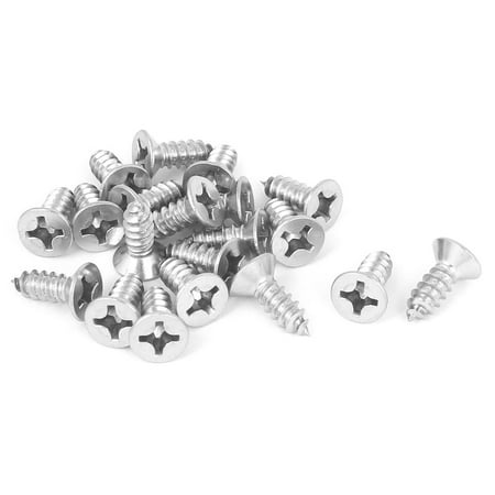 Uxcell M5.5x16mm 316 Stainless Steel Flat Head Self Tapping Screws ...