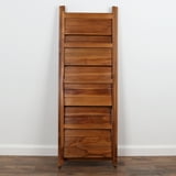 Milltown Merchants Teak Ladder Shelf - Wooden Folding Bookcase (Teak ...