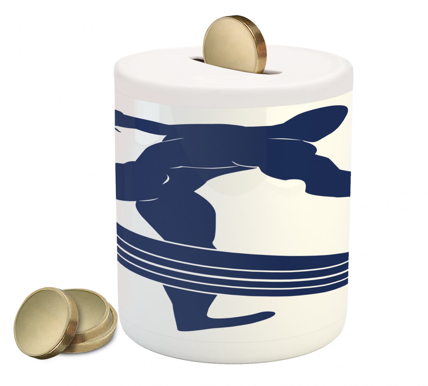 Superhero Piggy Bank, Muscle Man Hero Throws His Frisbee Muscular ...