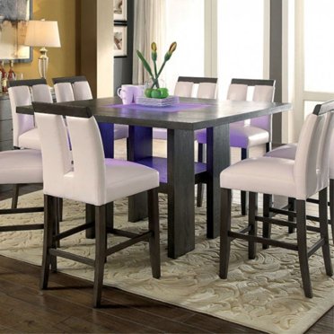 Luminar I Contemporary Style Dining Table With Led Lights, Gray ...