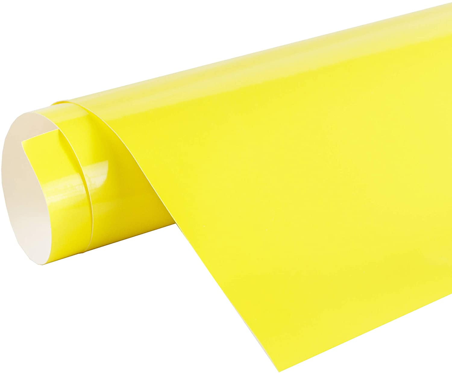 24" x 20 ft Roll of glossy Canary Yellow Repositionable Adhesive-Backed ...