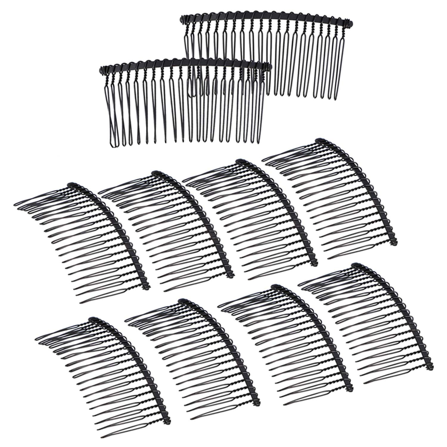 10 Pcs Vintage 20 Teeth Hair Combs Metal Wire Twist Bridal Wedding Veil ...
