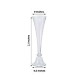 Efavormart Set of 2 | 32" Clear Reversible Clarinet Glass Trumpet Vase ...