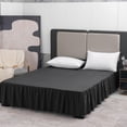 Black Bed Skirt Size Ruffled With Split Corners 16 Inch Drop For ...