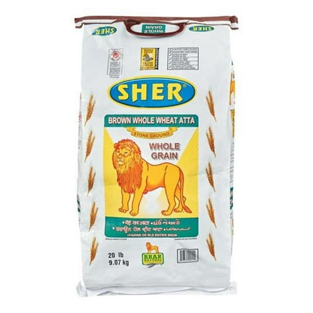 Sher Brown Whole Wheat Atta 20 Lbs - Walmart.ca