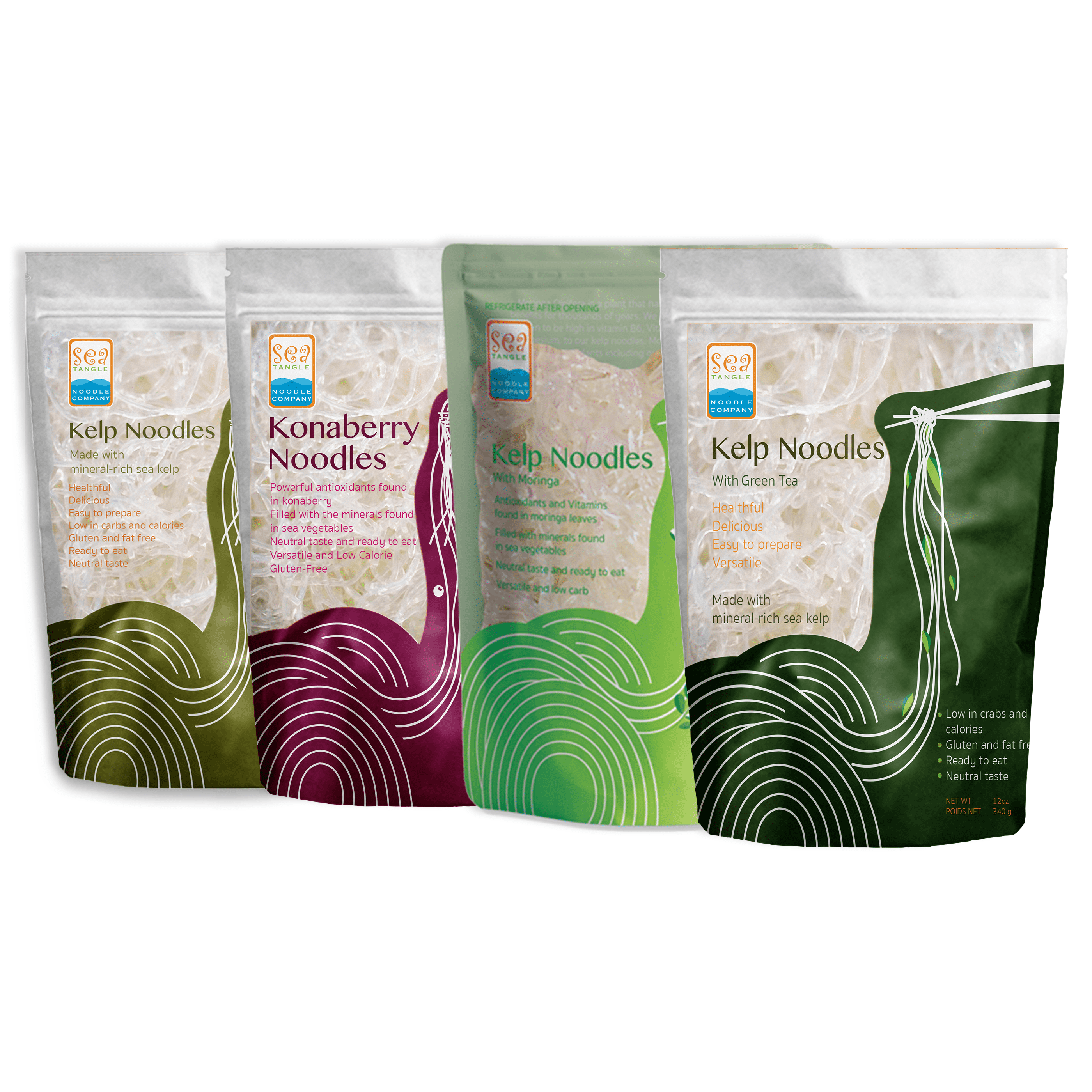 Sea Tangle Noodle Company Low Carb Kelp Noodles Sampler Pack, 12oz ...