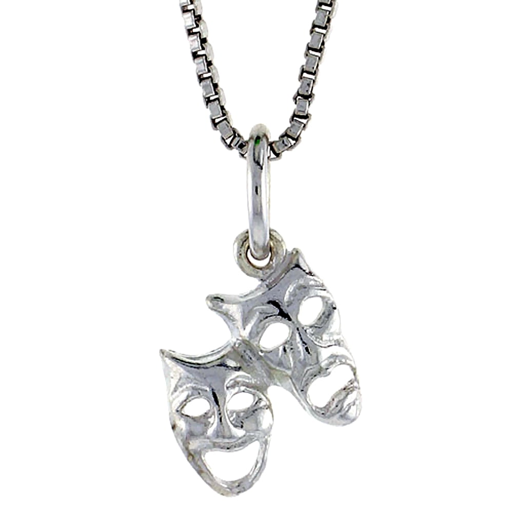 Sterling Silver Small Drama Masks Pendant, 3/8 inch Tall - Walmart.com